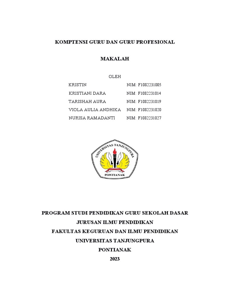 Salin1-Makalah Kompetensi Guru Dan Guru Profesional | PDF | Karier & Perkembangan | Pengembangan ...