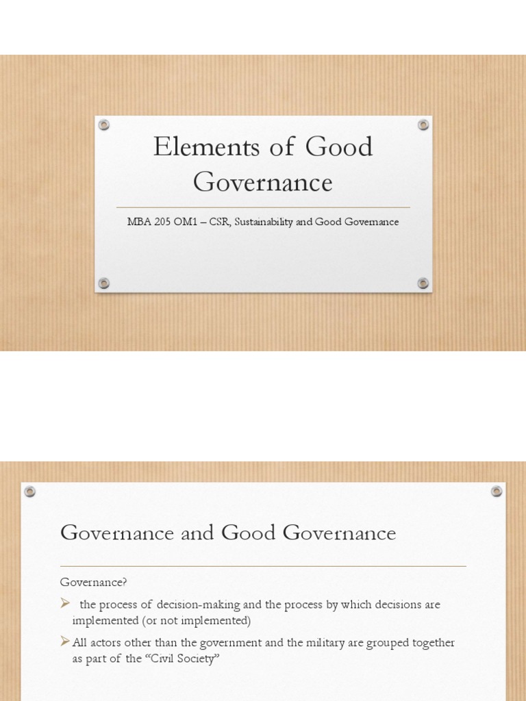 Elements of Good Governance | PDF | Good Governance | Governance