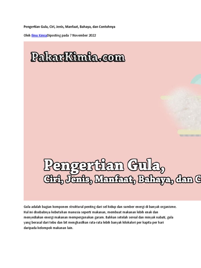 Definisi dan Manfaat Gula Pasir | PDF | Memasak, Makanan, & Anggur ...