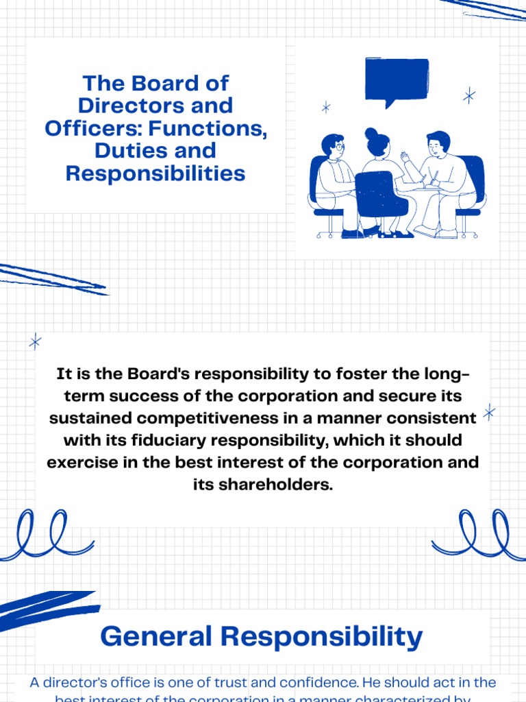 Board of Directors: Roles and Responsibilities | PDF | Internal Control ...
