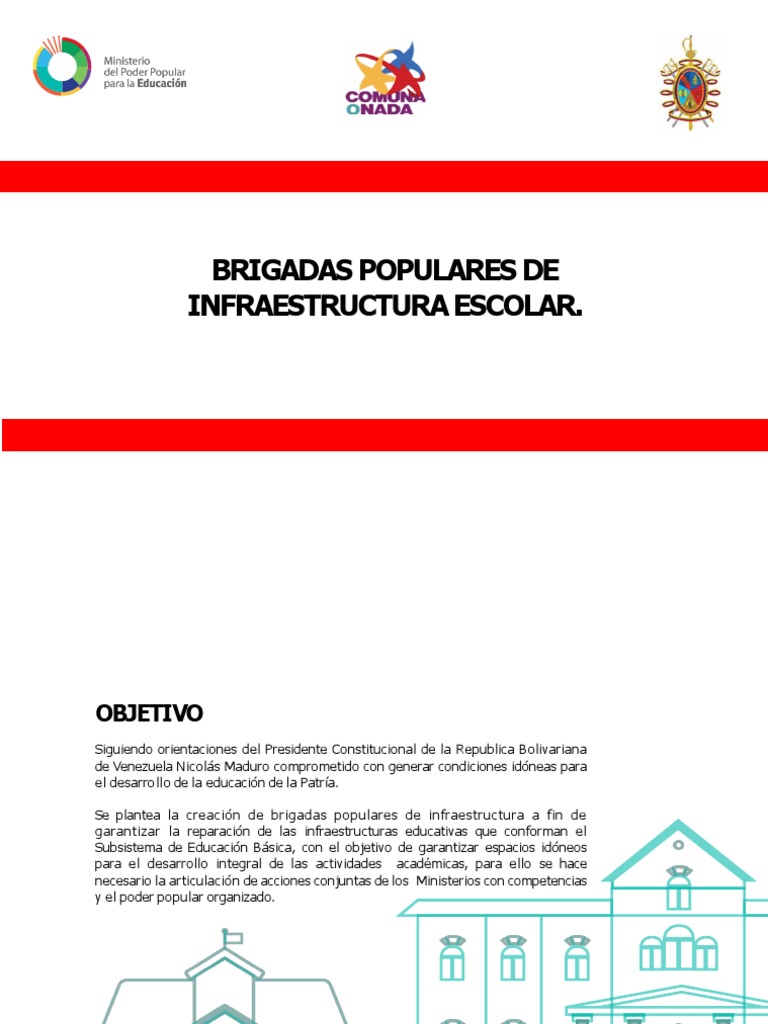 Brigadas Populares de Infraestructura Escolar. | PDF | Venezuela | Gobierno