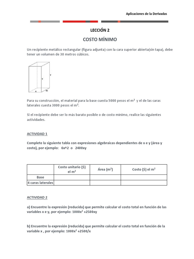 Lección 2 Costo Mínimo | PDF