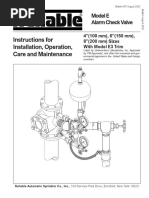 Reliable Alarm Check Valve DATASHEET | PDF | Fire Sprinkler System | Valve