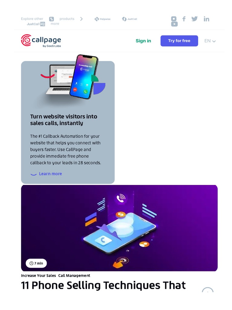 WWW Callpage Io Blog Posts Phone Selling Techniques | PDF | Sales ...