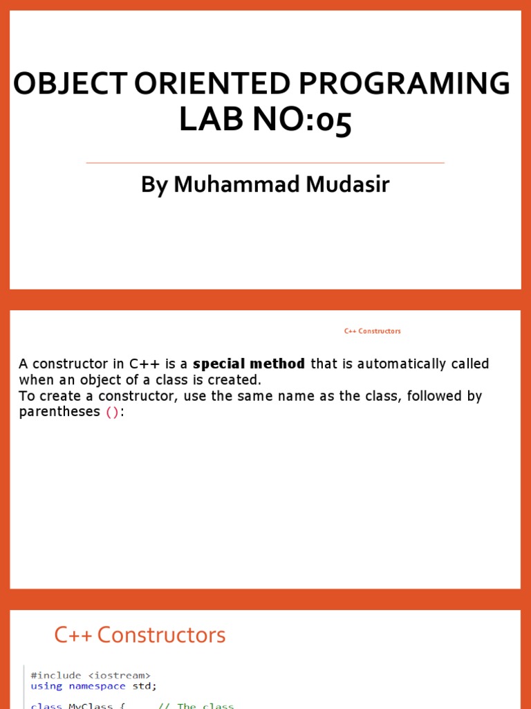 Oop Lab 5 Pdf Programming Constructor Object Oriented Programming 1662