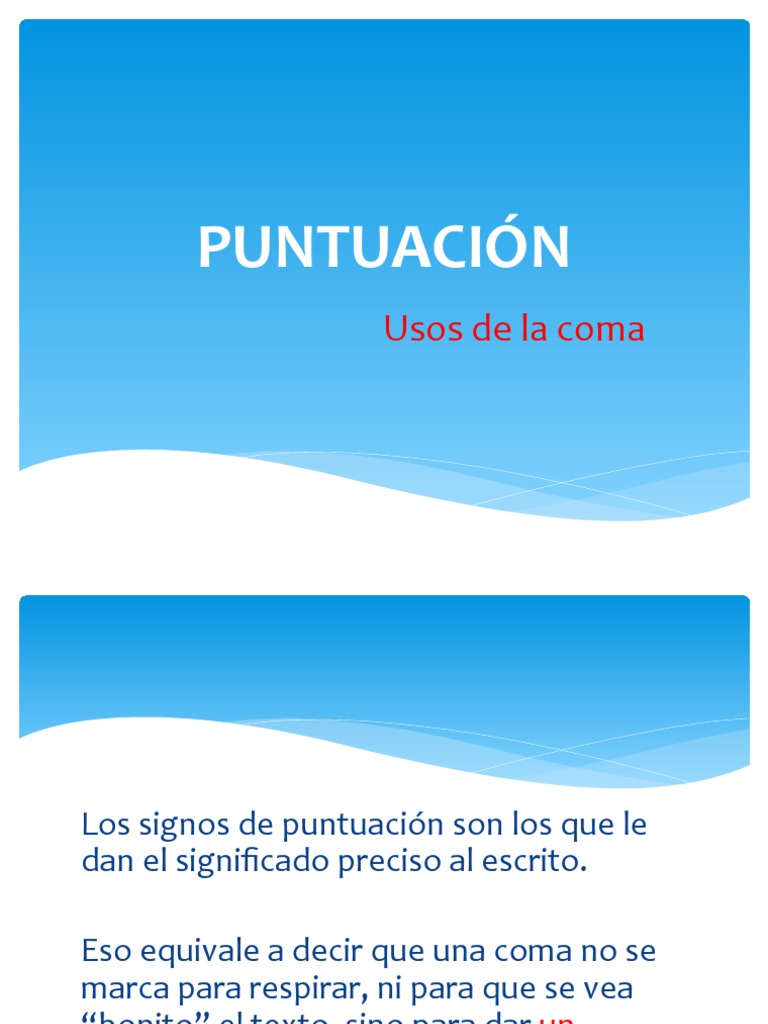 Usos de La Coma | PDF | Coma | Puntuación