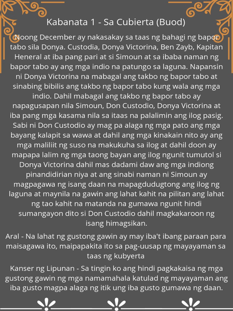 Buod NG Kabanata 1-4 | PDF