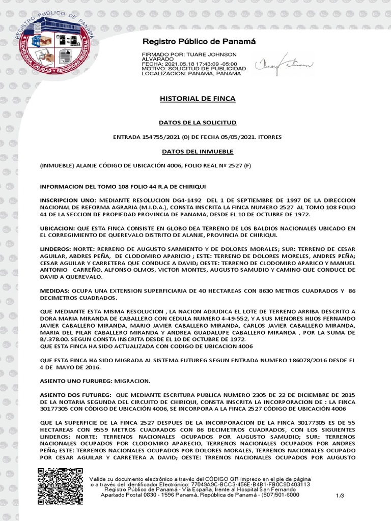 Registro Público de Panamá | PDF | Panamá | Derecho Civil (Common Law)