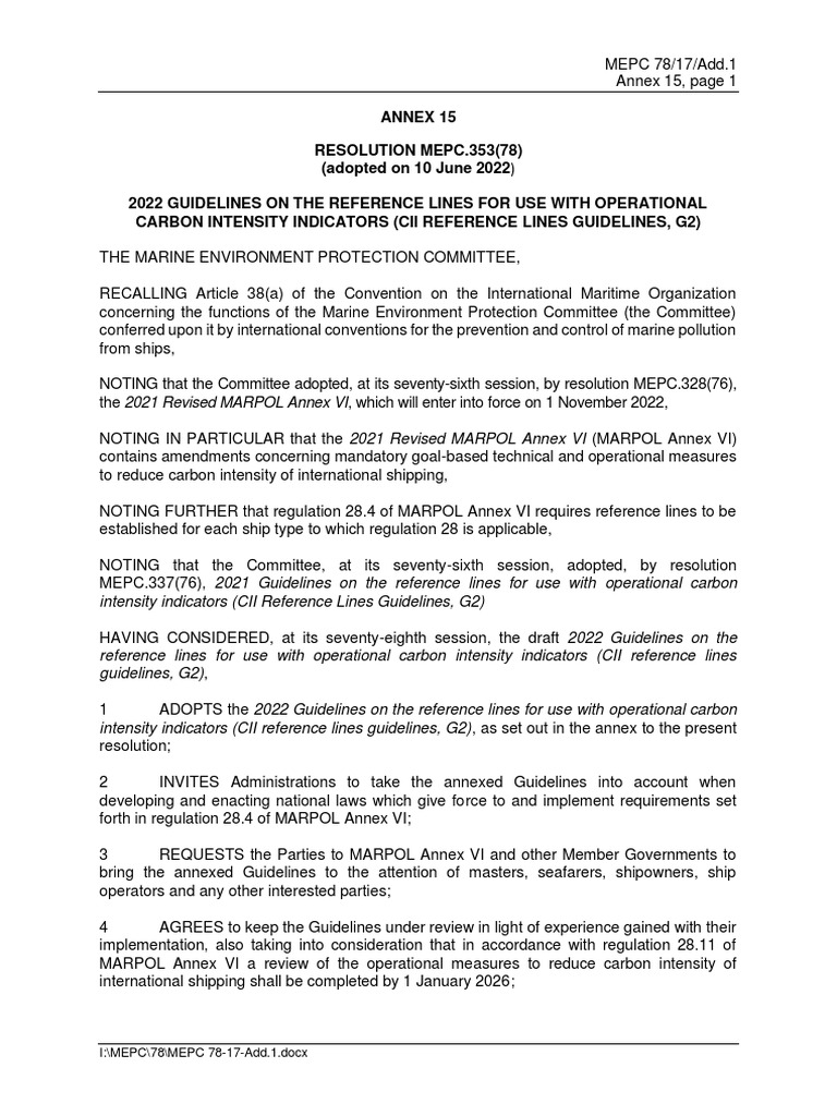 Mepc 353 (78) Cii | PDF | Water Transport | Shipping