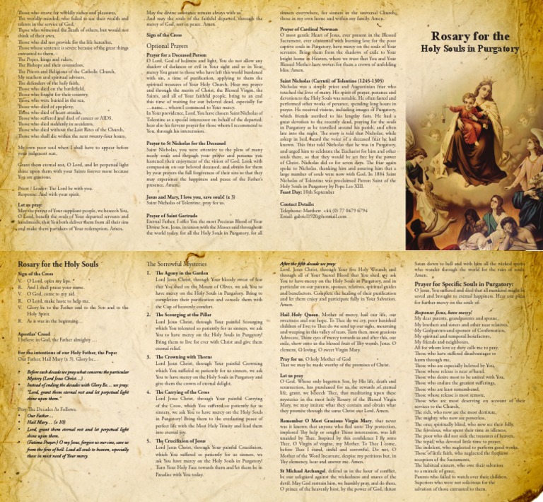Prayer For The Holy Souls in Purgatory | PDF | Purgatory | Rosary