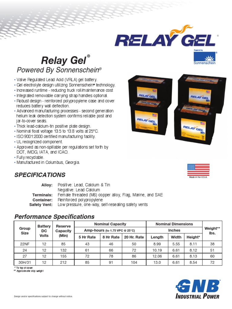 GB4065 2015-08 Relay Gel Battery Specifications - 0 | PDF | Electricity ...