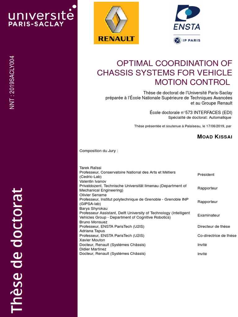 2019 Optimal Coordination of Chassis Systems For Vehicle Motion Control ...