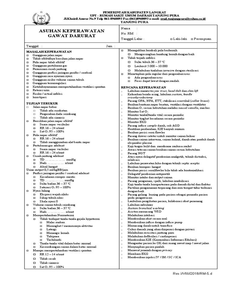 UGD - RM-3 Asuhan Keperawatan IGD | PDF