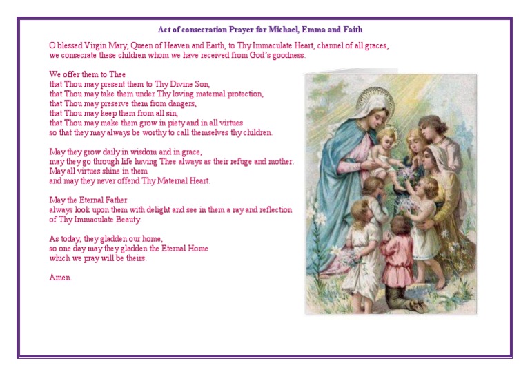 Consecration Prayer for Children to Mary | PDF