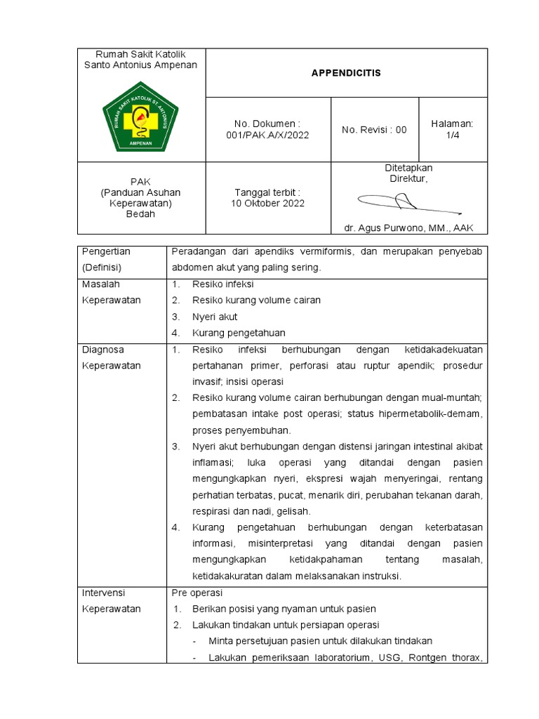 PAK 001.a (BEDAH) Appendicitis 2022 | PDF