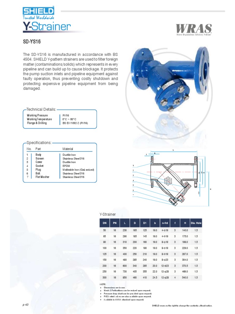 Y Strainer - Shield | PDF | Civil Engineering | Equipment
