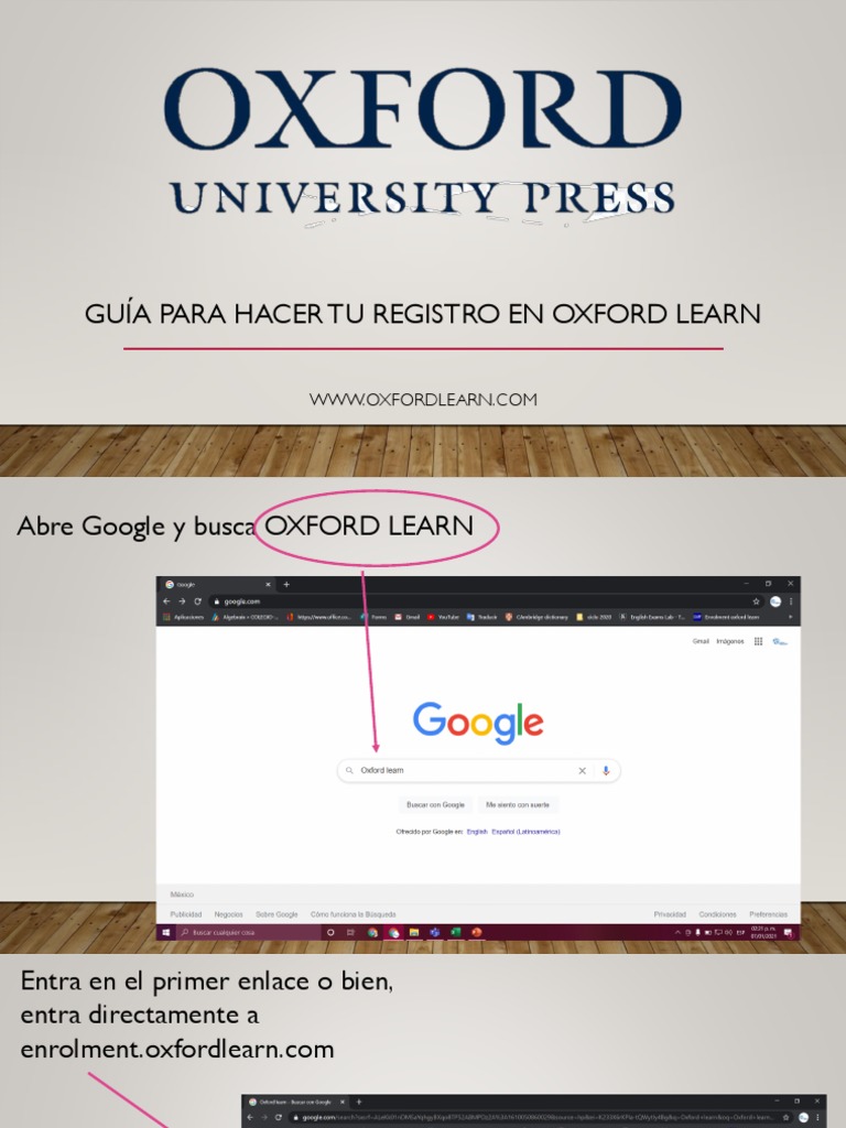 Registro en Oxford Learn: Guía Paso a Paso | PDF