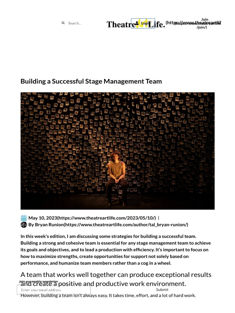 Building A Successful Stage Management Team - TheatreArtLife | Download ...
