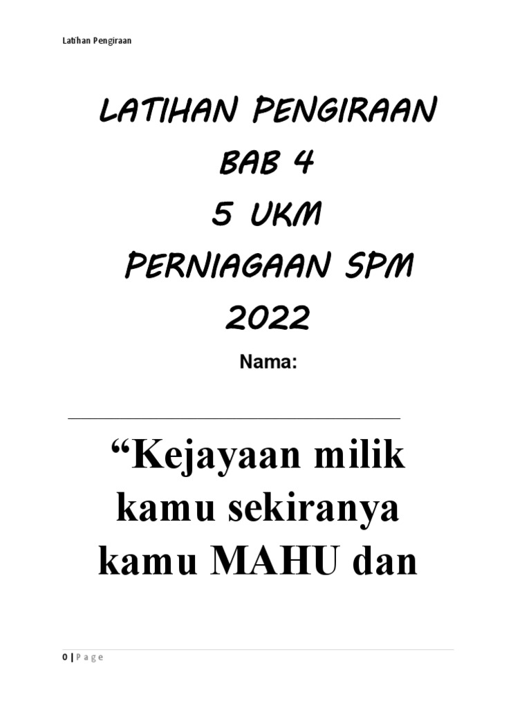 Latihan Pengiraan Soalan | PDF