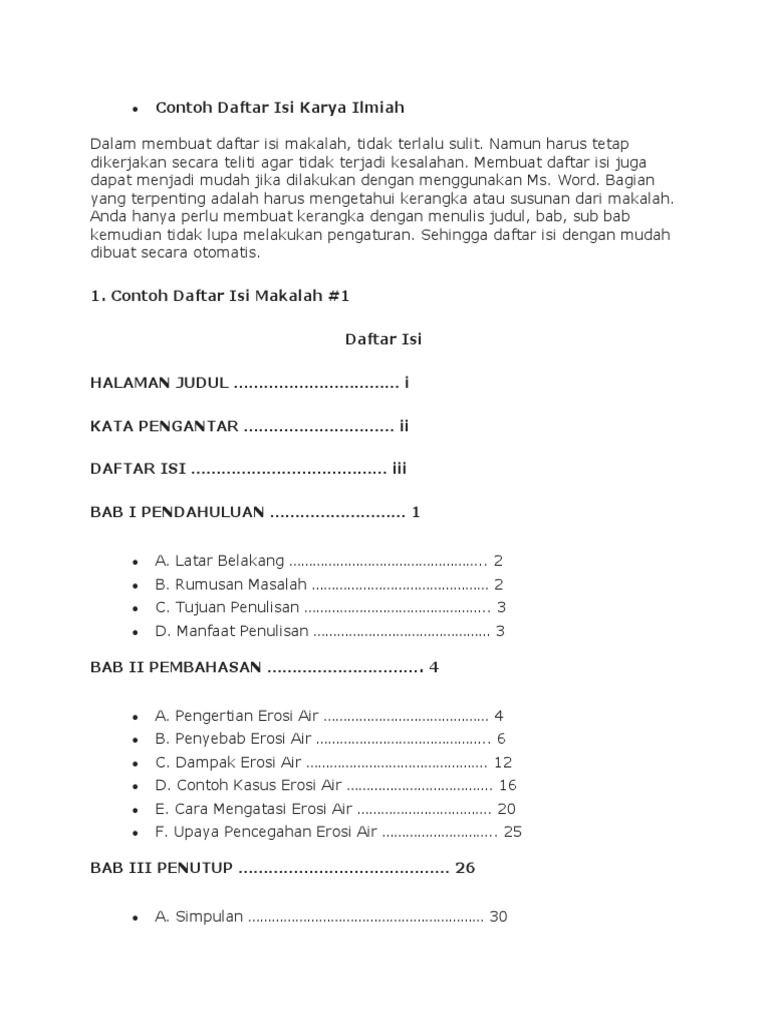 Contoh Daftar Isi | PDF