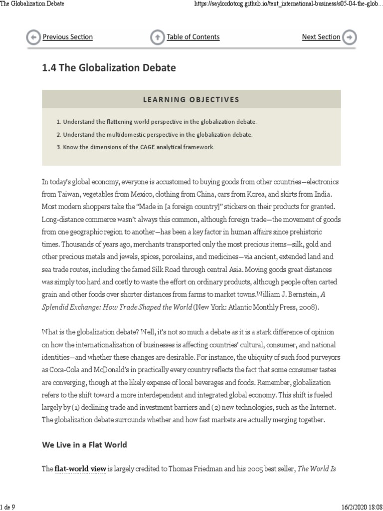 The Globalization Debate | Download Free PDF | Globalization | Trade
