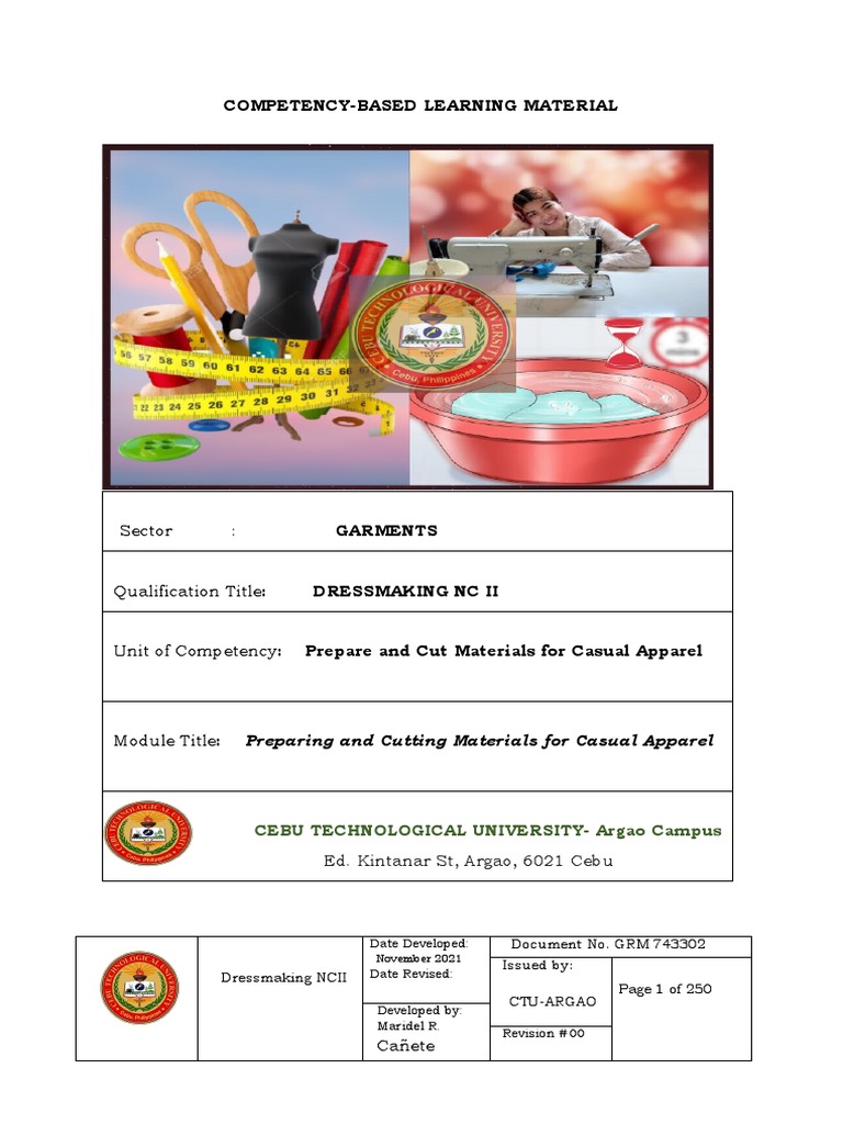 CBLM Package | PDF | Sewing | Textiles