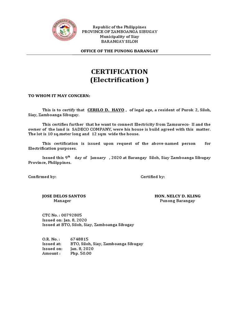 Certification Electric | PDF