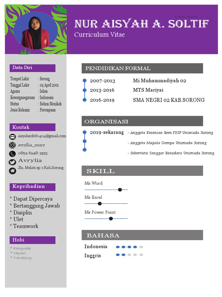 CV Nur Aisyah | PDF
