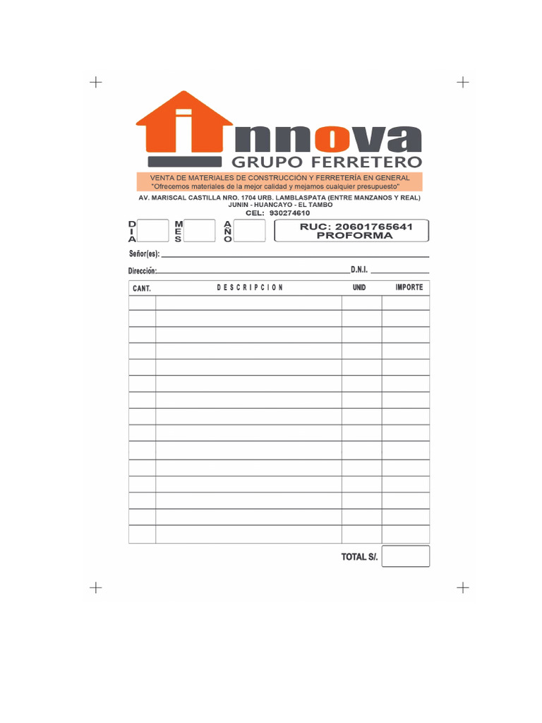 1.2. Boleta Ferretería Innova | PDF
