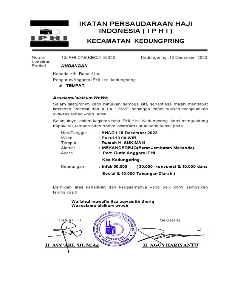 UNDANGAN IPHI 18 Desember 2022 | PDF