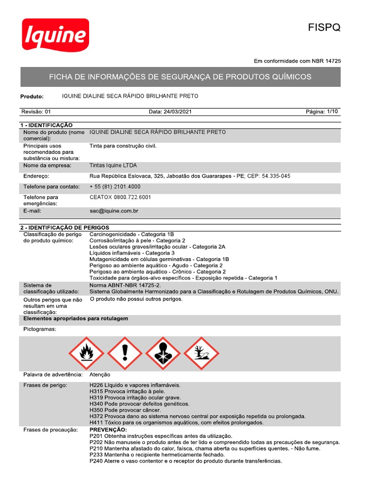 Fispq Iquine Dialine Seca Rapido Brilhante Preto 00393df769 | PDF