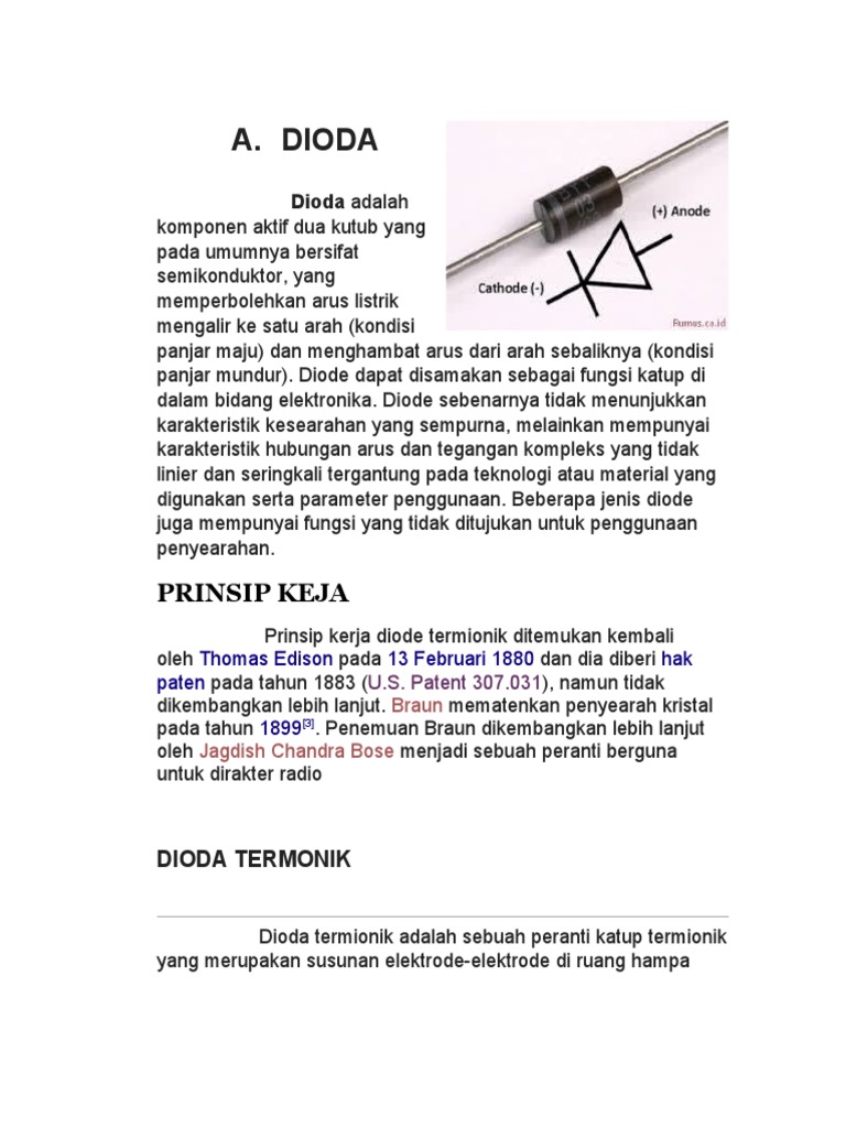 Panduan Lengkap Dioda, Kapasitor, dan Resistor | PDF | Metode & Bahan Ajar | Teknologi & Rekayasa