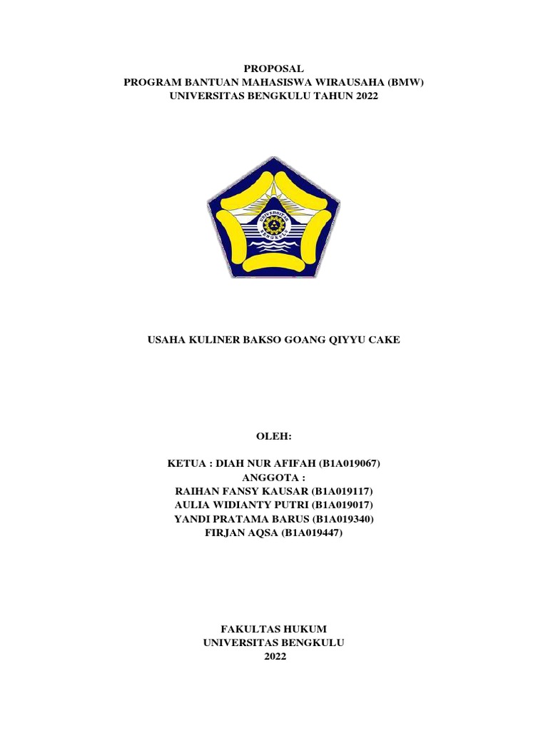 Proposal Usaha Kuliner Bakso Goang | PDF