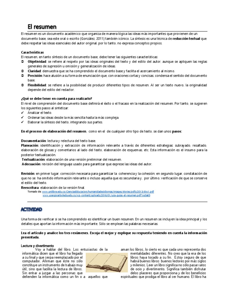 El Resumen | PDF | Aprendizaje