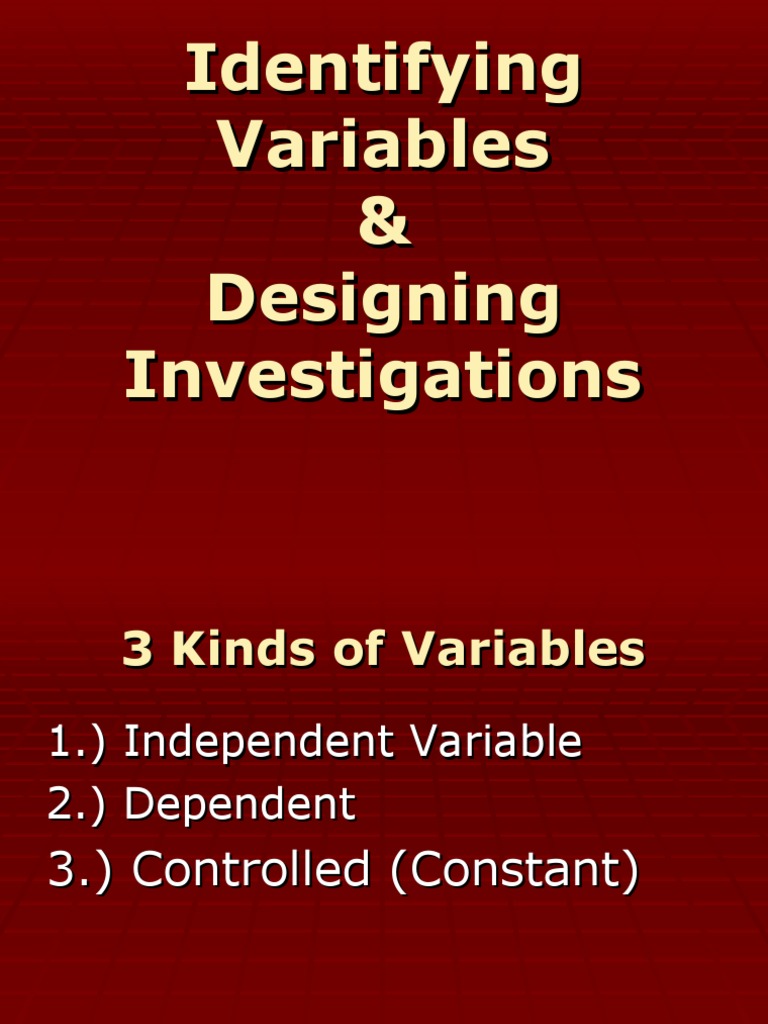 SC 7 N 1 4 Identifying Variables | PDF | Experiment | Dependent And Independent Variables