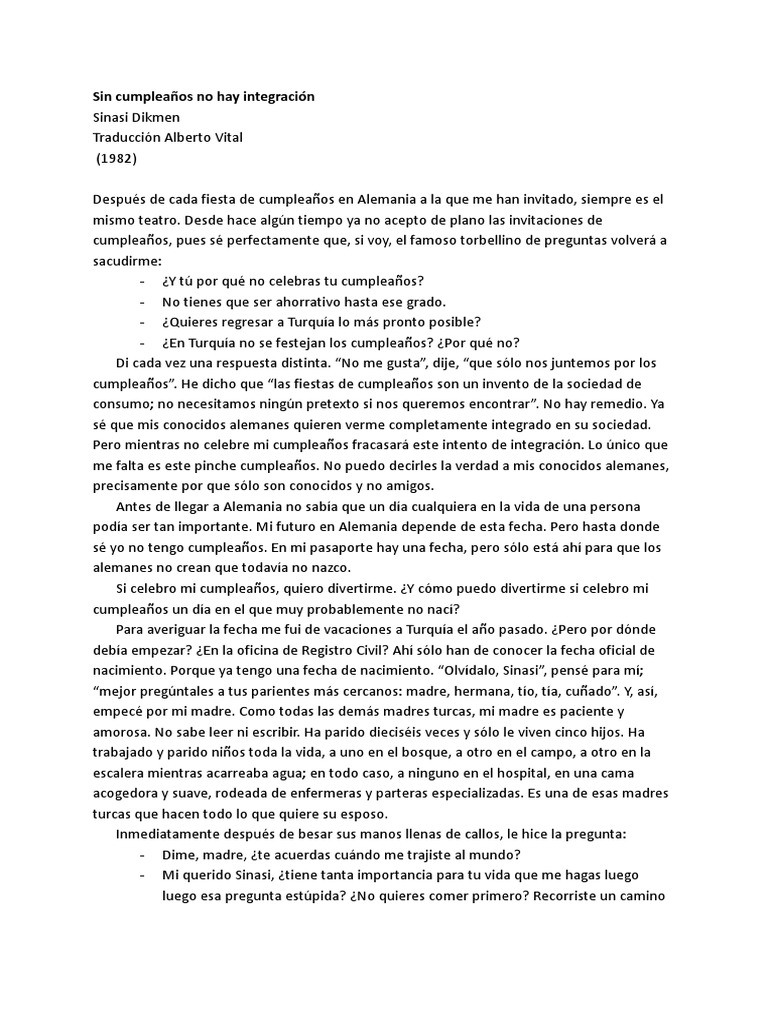 Sin+Cumplean%CC%83os+No+Hay+Integracio%CC%81n | PDF | Cumpleaños | Alemania