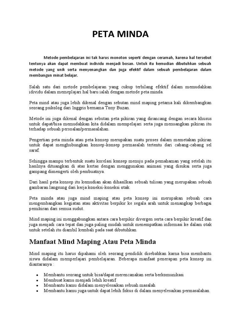 Peta Minda | PDF | Karier & Perkembangan