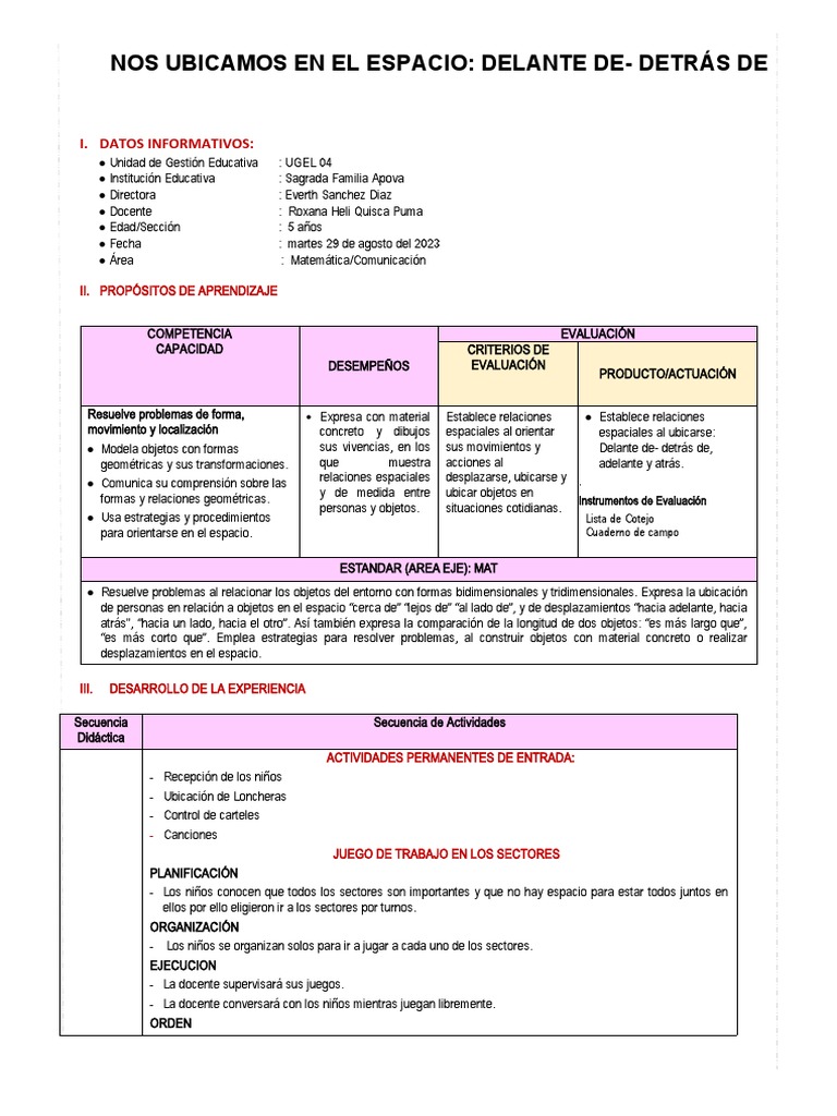 Imprimir Sesiones de Clase | PDF | Evaluación | Aprendizaje