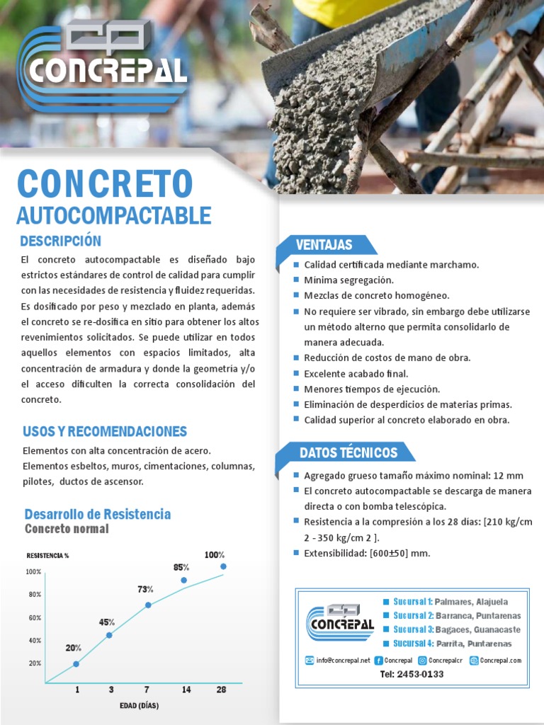 Ficha Técnica Concreto Autocompactable | PDF | Hormigón