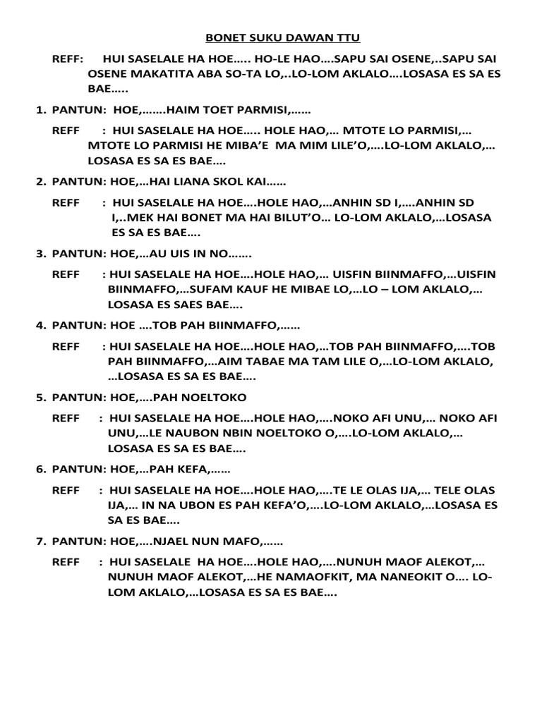 Bonet Suku Dawan Ttu | PDF