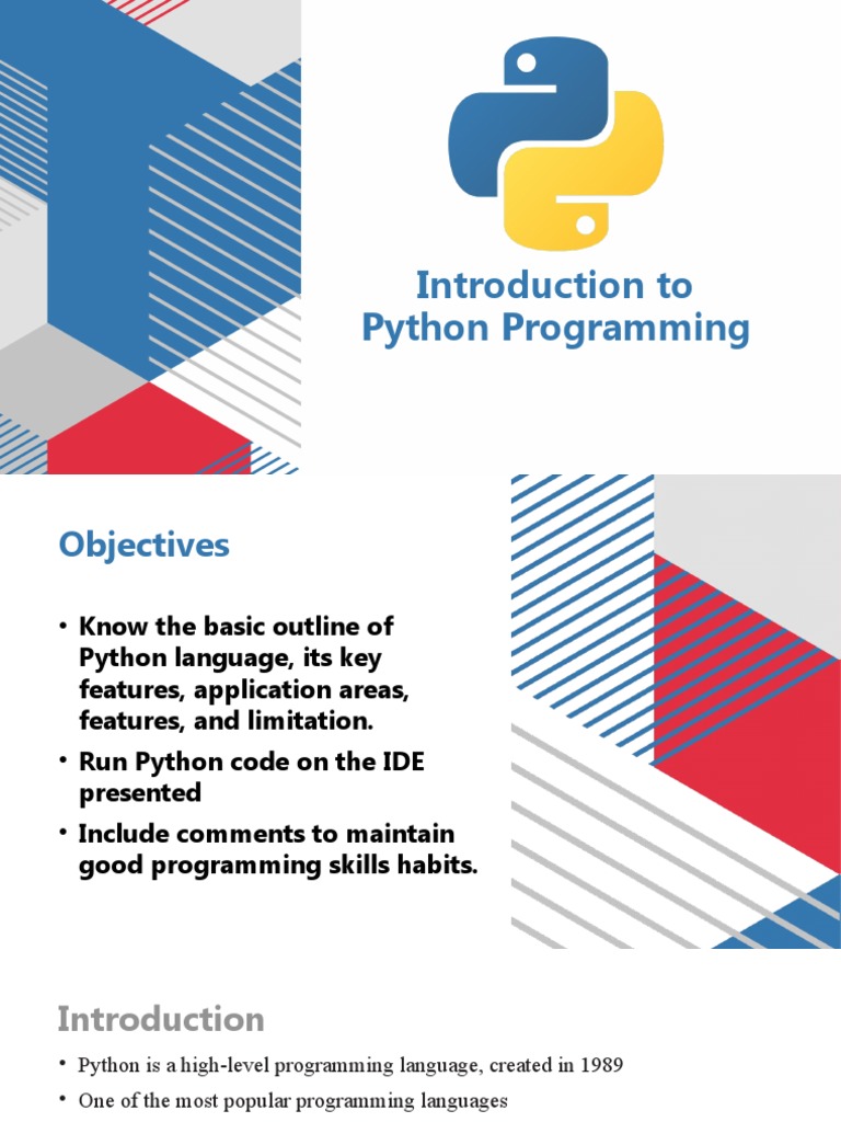 Introduction To Python Programming | PDF | Python (Programming Language ... Introduction To Python Programming | PDF | Python (Programming Language ...