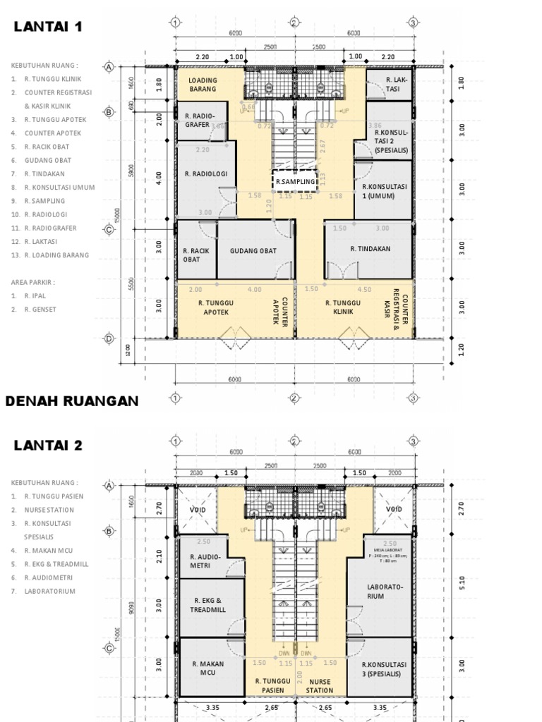 Denah Ruangan Klinik Lantai 1-4 | PDF
