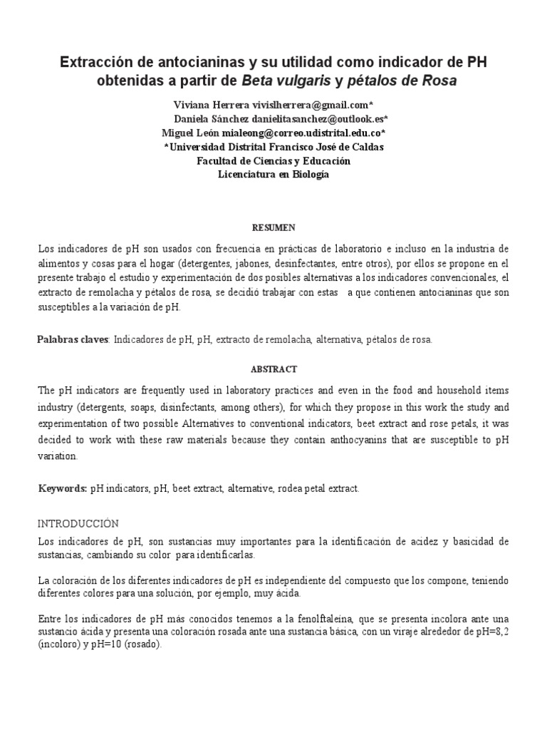 Articulo Quimica | PDF | Ph | Sustancias químicas