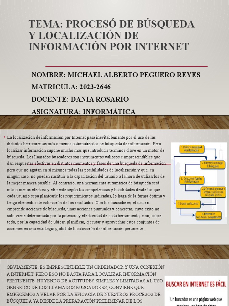 Proceso de Búsqueda y Localización de La Información Por Internet | PDF ...