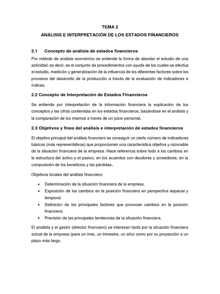 Análisis e Interpretación Financiera | PDF | Contabilidad | Estado financiero