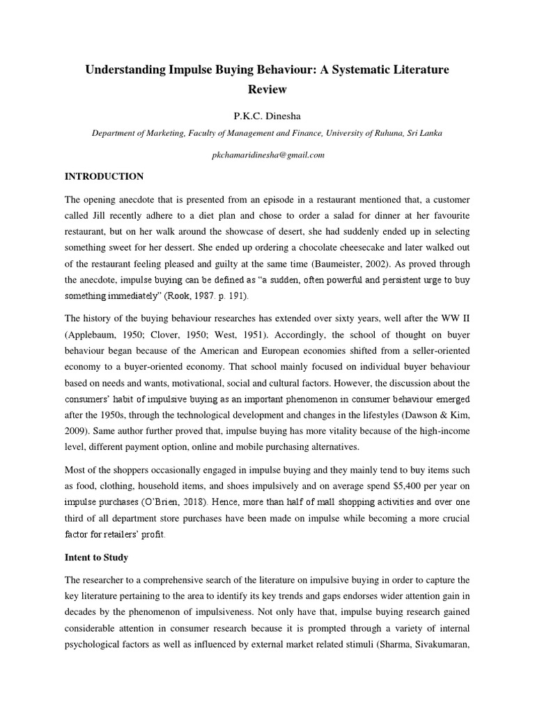 Understanding Impulse Buying Behaviour | PDF | Consumer Behaviour ...