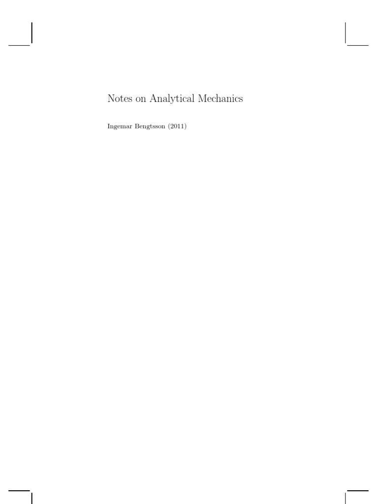 Analytical Mechanics Overview | PDF | Lagrangian Mechanics | Force