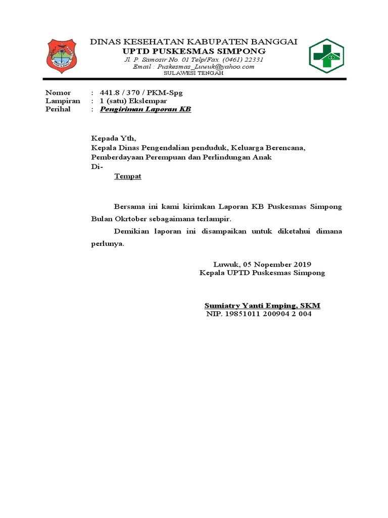 Surat Pengantar Laporan | PDF