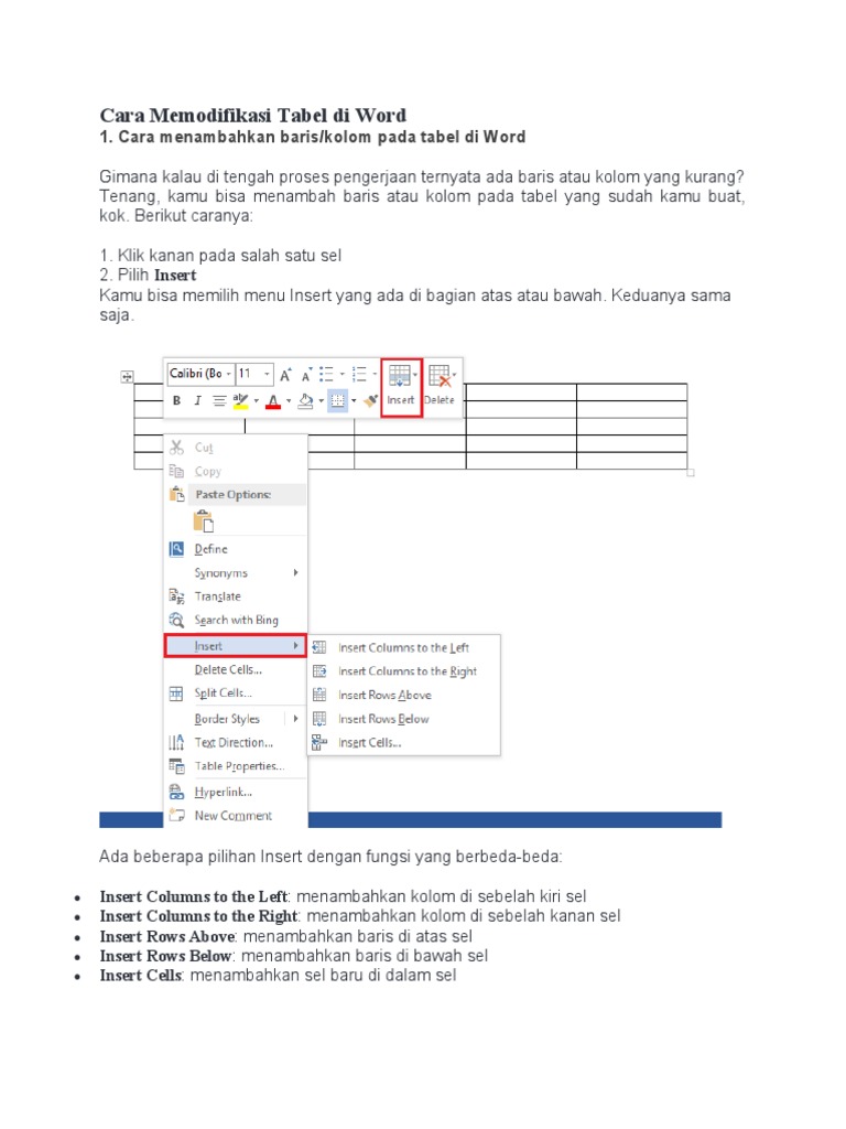 Panduan Tabel Word untuk Pemula | PDF