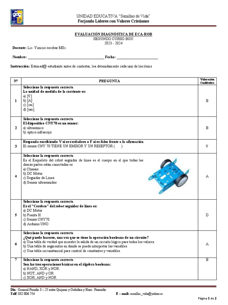 A 12 - Ev Diag Eca-Dt-Rob 2bgu 23-24 | PDF | Puerta lógica | Ingeniería Informática